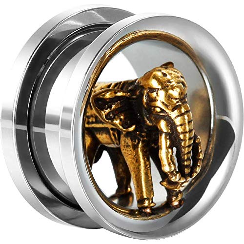 COOEAR Ear Gauges Cool Plugs and Tunnels Elephant Logo Stretchers Piercing 0g to 1" Gift Packing Expander.