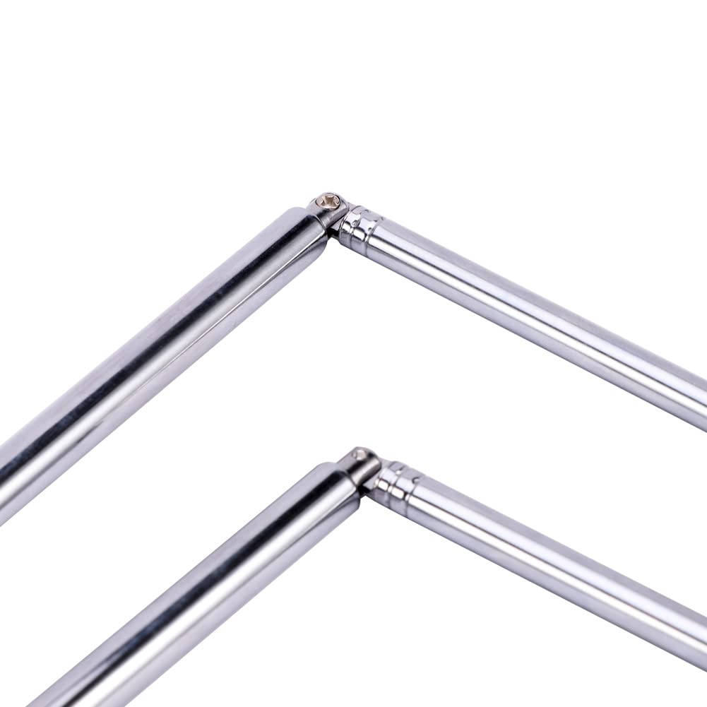 Dowsing Rod Silver, 2 Pcs Retractable Divining Rods Water Divining, Energy Healing, Paranormal - Detect Gold, Water, Ghost Hunting etc (Silver)