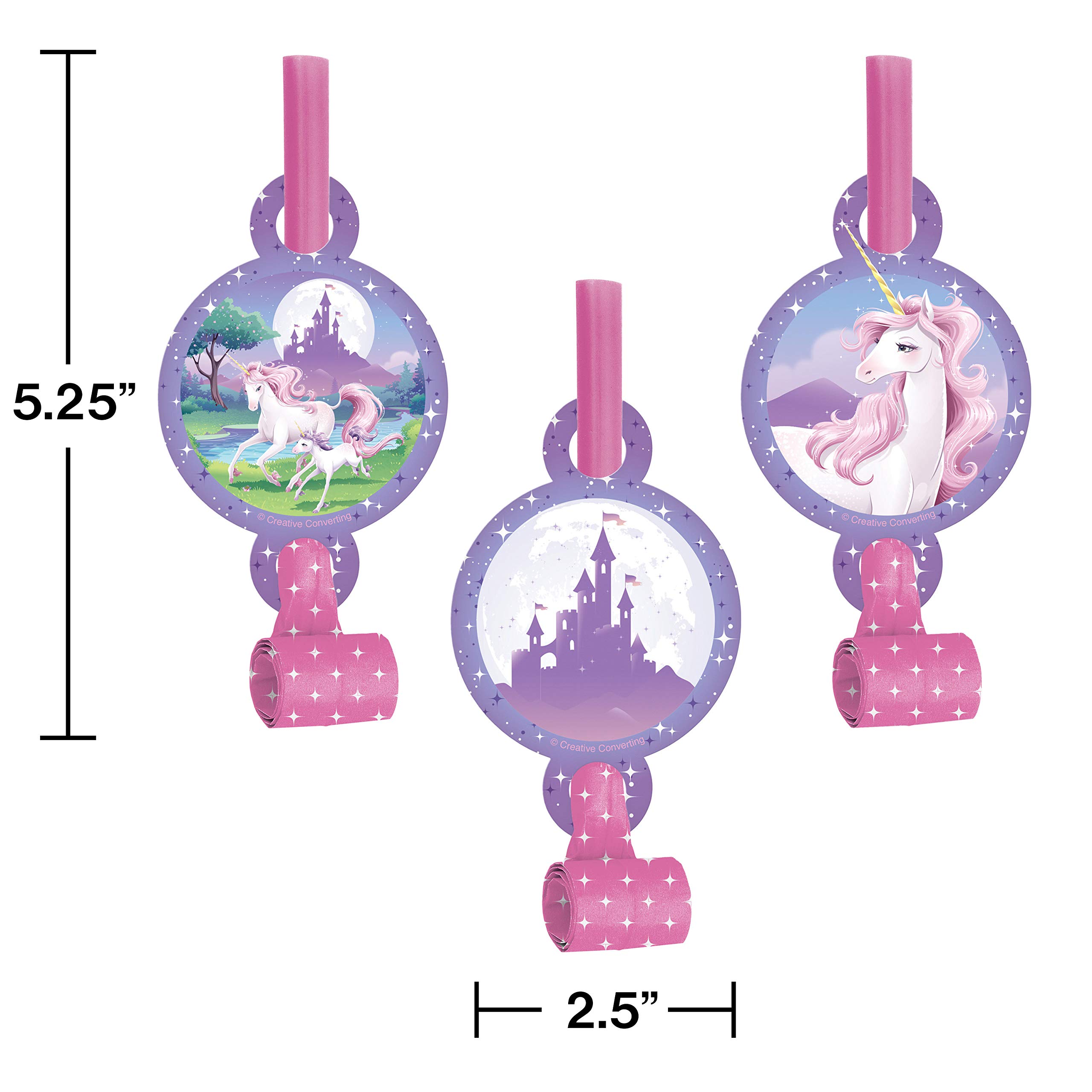 Creative Converting 48 Count Blowouts with Medallion, Unicorn Fantasy