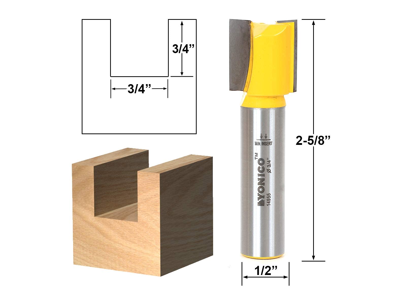 YONICO 13210 2 Bit Log Cabin Building Block Toy Router Bit Set 1/2-Inch Shank