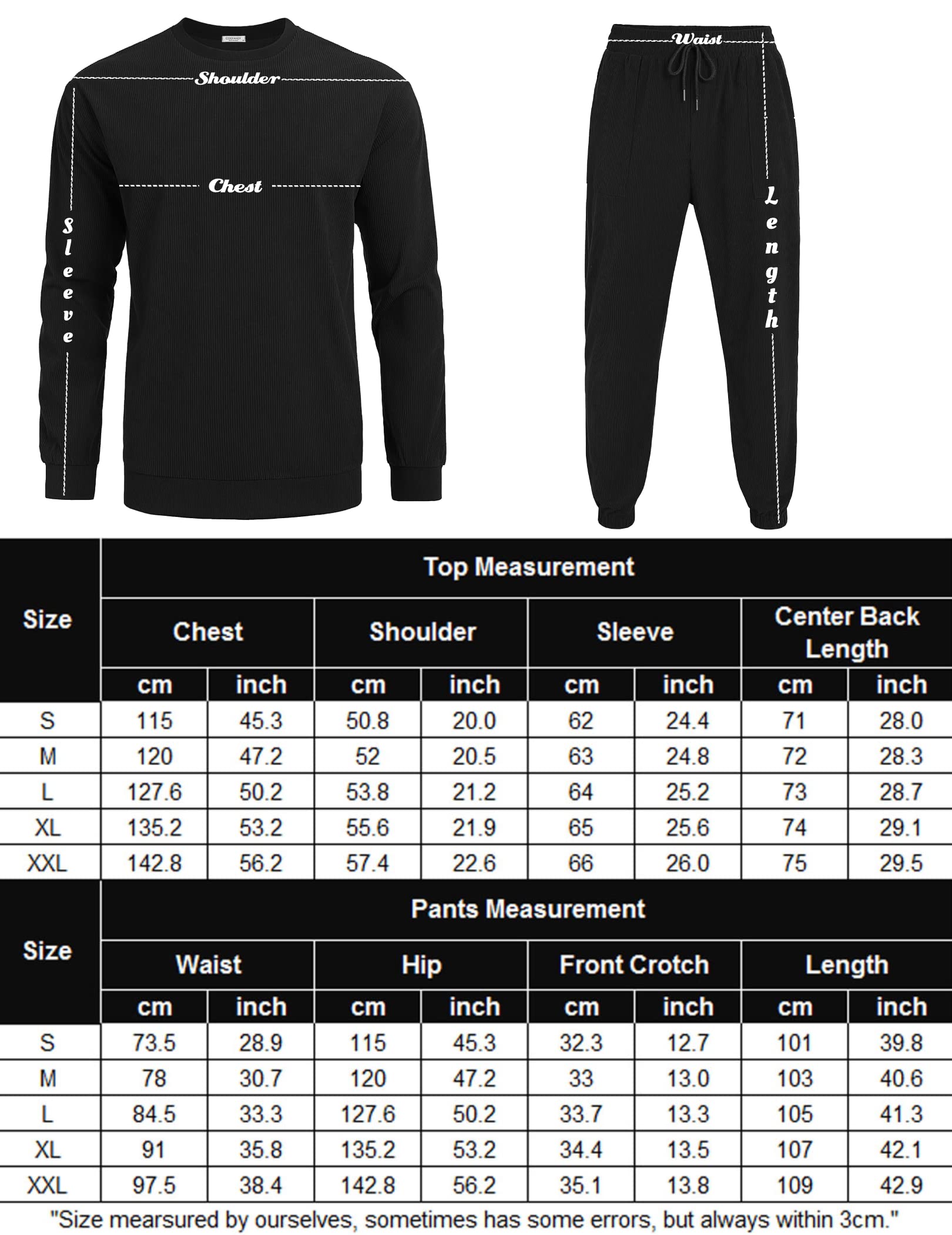 COOFANDY Men's Tracksuit 2 Piece Sweatsuit Set Long Sleeve Pullover Athletic Suit For Sports Casual Fitness Jogging
