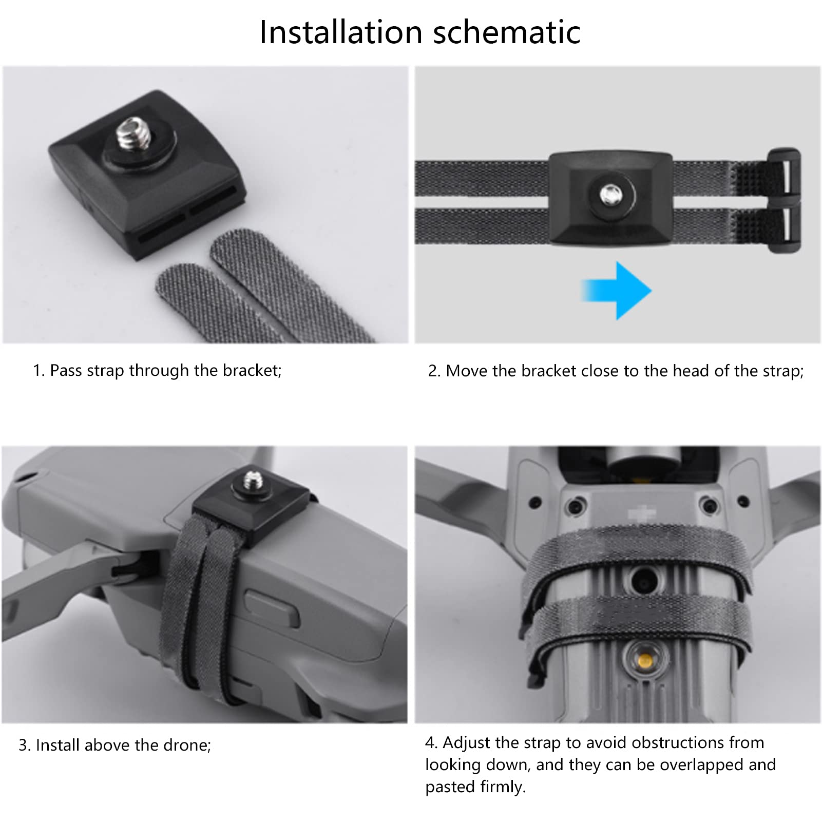Drone Action Camera Stand, Drone Bracket Anti Displacement 1/4in Screw Anti Skid for Mini Pro for FIMI X8SE 2020 for FIMI X8 Mini for Air 2 for Pro for Drones