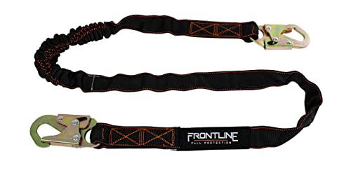 Frontline LIS61S Internal 6' Shock Absorbing Lanyard | Single Leg Lanyard Snap Hook Ends | ANSI & OSHA Compliant