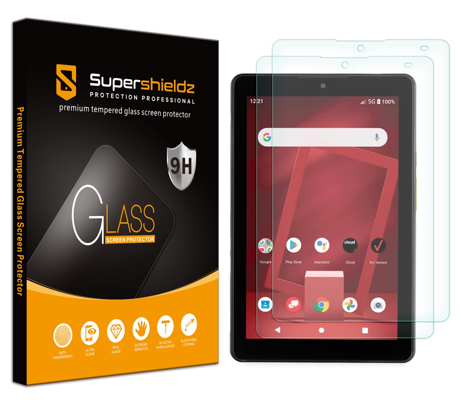 Supershieldz (2 Pack) Designed for Orbic Tab8 5G and Orbic Tab8 5G UW Tempered Glass Screen Protector, Anti Scratch, Bubble Free