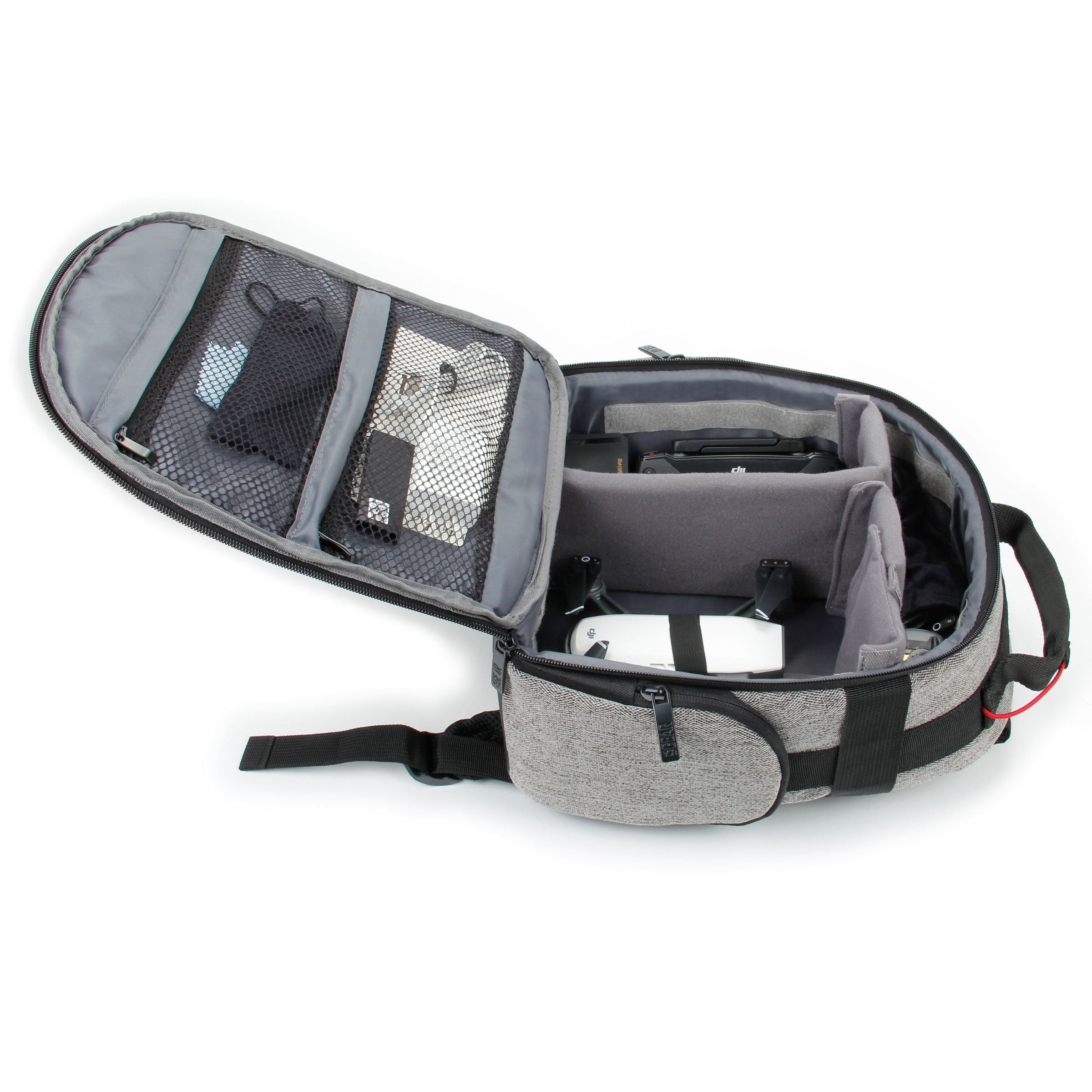 USA Gear Drone Backpack - Drone Case Compatible with DJI Mavic Pro 3, Spark Mini, Ryze Tello, Yuneec Breeze and More - Customizable Interior, Weather Resistant, Storage for Batteries and Accessories