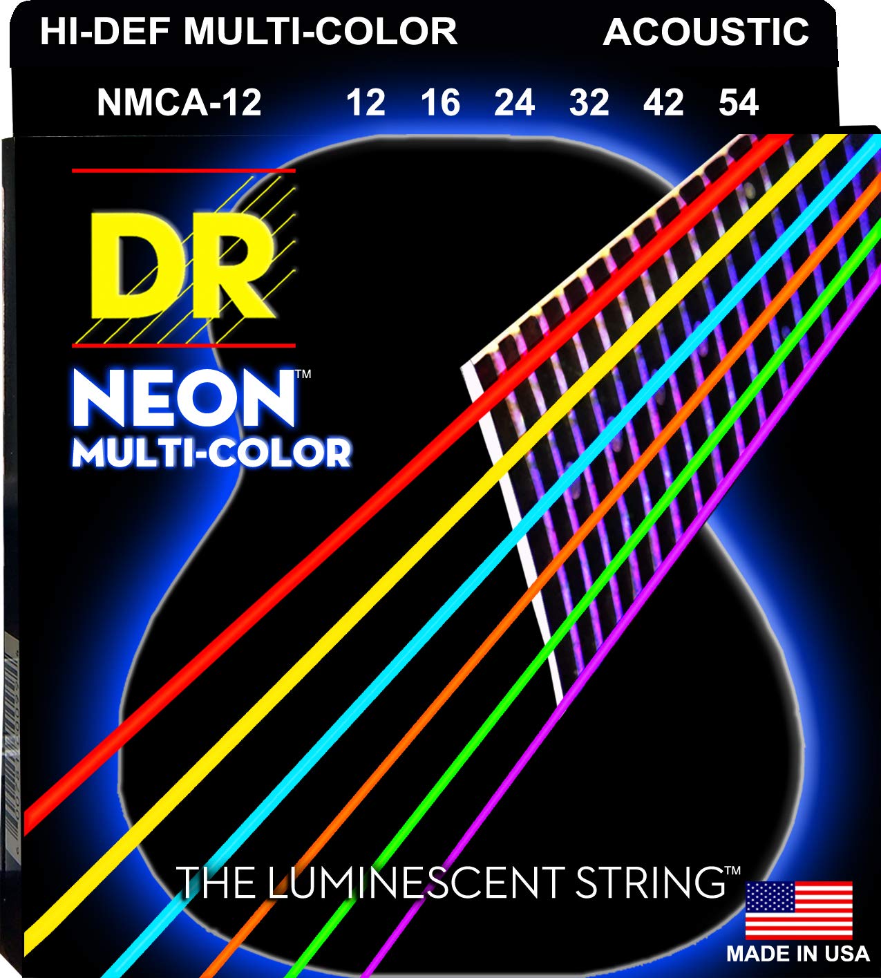 DR Strings HI-DEF NEON Acoustic Guitar Strings (NMCA-12)