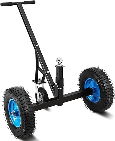 DobleePy Adjustable Trailer Dolly - Capacity Utility Trailer Mover, Multiple-Uses, 1000lbs Tongue Weight, Carbon Steel, 16'' Pneumatic Tires