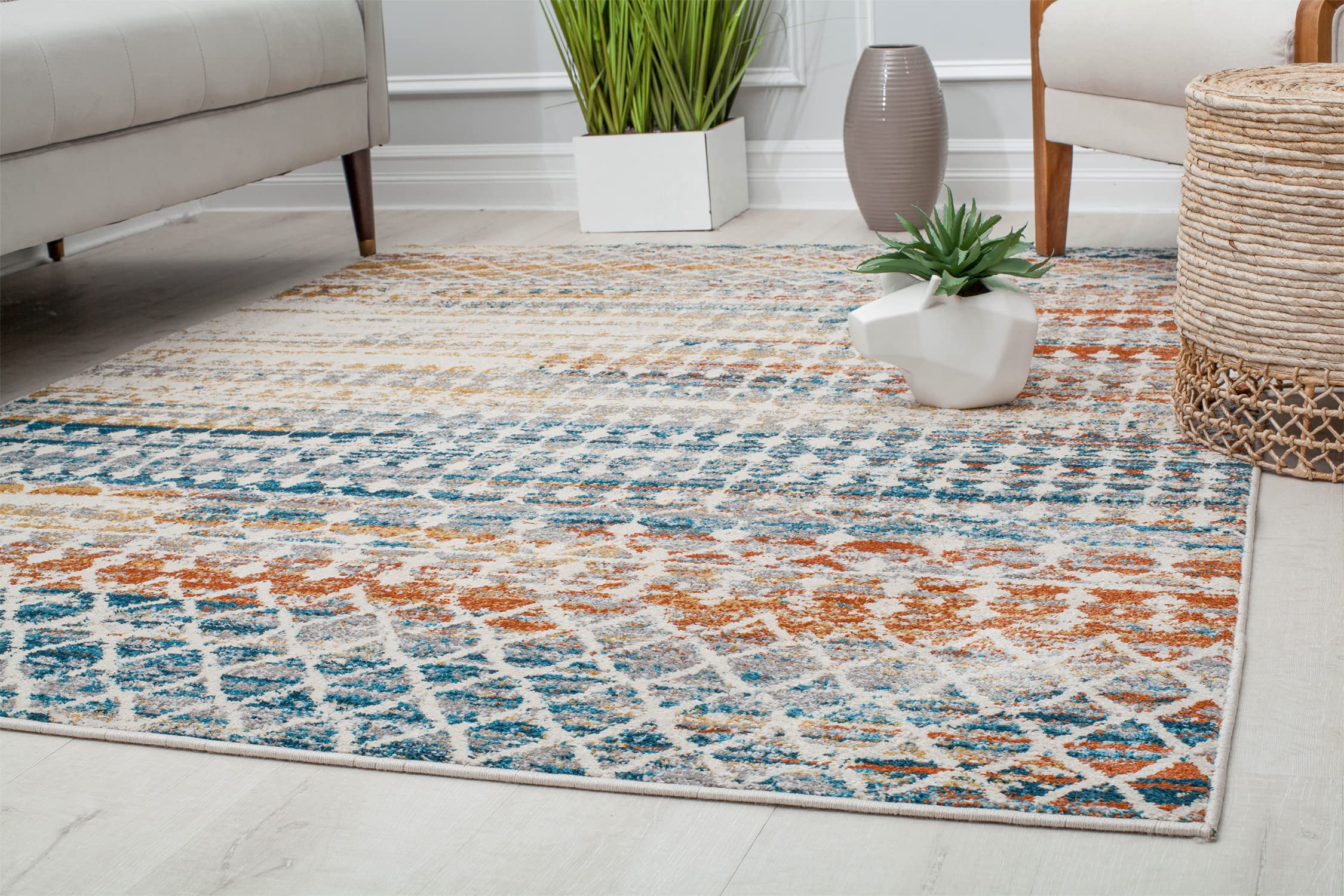 CosmoLiving Manhattan Collection Area Rug 5'1" x 7' Tribal Harvest