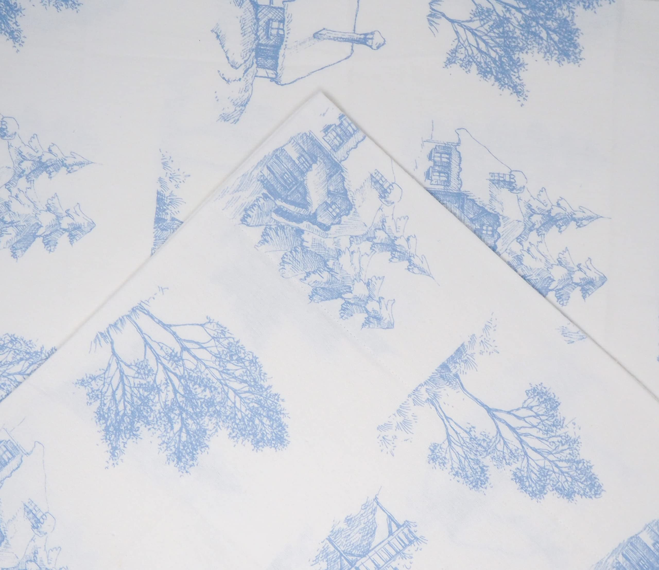 Pointehaven 180 GSM Cotton Flannel Duvet Set - King/Cal King, Scenic Toile