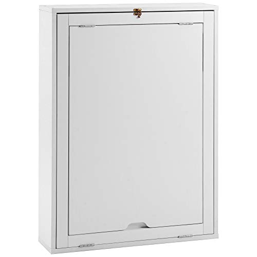 Danxee Fold Out Convertible Wall Mounted Table Home Office Fold Out Desk with Storage Fold-Out Convertible Desk (White)
