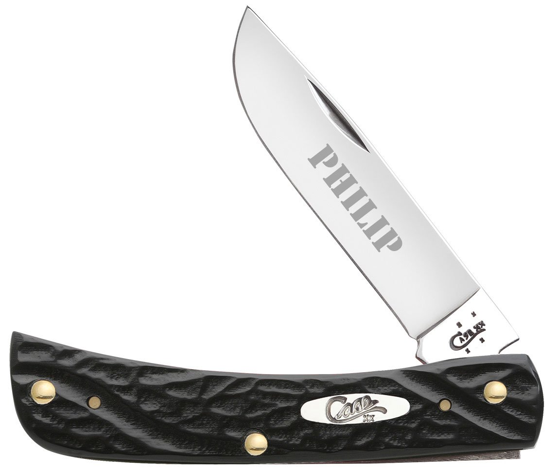 Personalized Case Rough Black Sod Buster JR Pocket Knife - Free Laser Engraving
