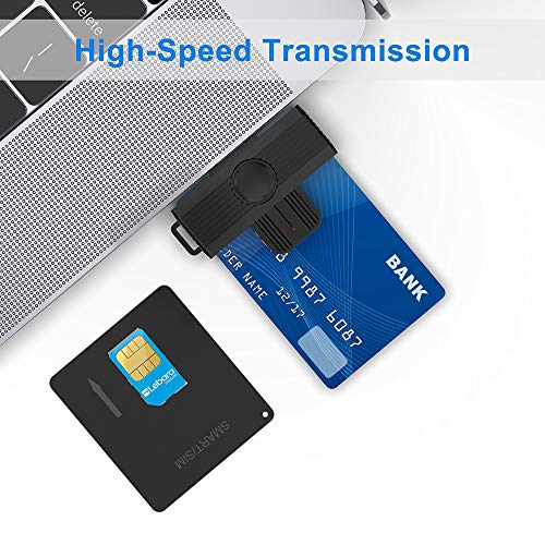 MTAKYI Portable USB CAC Smart Card Reader,DOD Military Common Access Card Adapter(CAC/Electronic ID Card/IC Bank/Health Insurance Card Compatible with Windows XP/Vista /7/8/11, Mac OS
