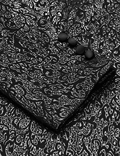 COOFANDY Mens Floral Tuxedo Jacket Dinner Jackets Blazers Paisley Shawl Lapel Formal Suit Jacket Slim Fit for Christmas Prom Party Silver