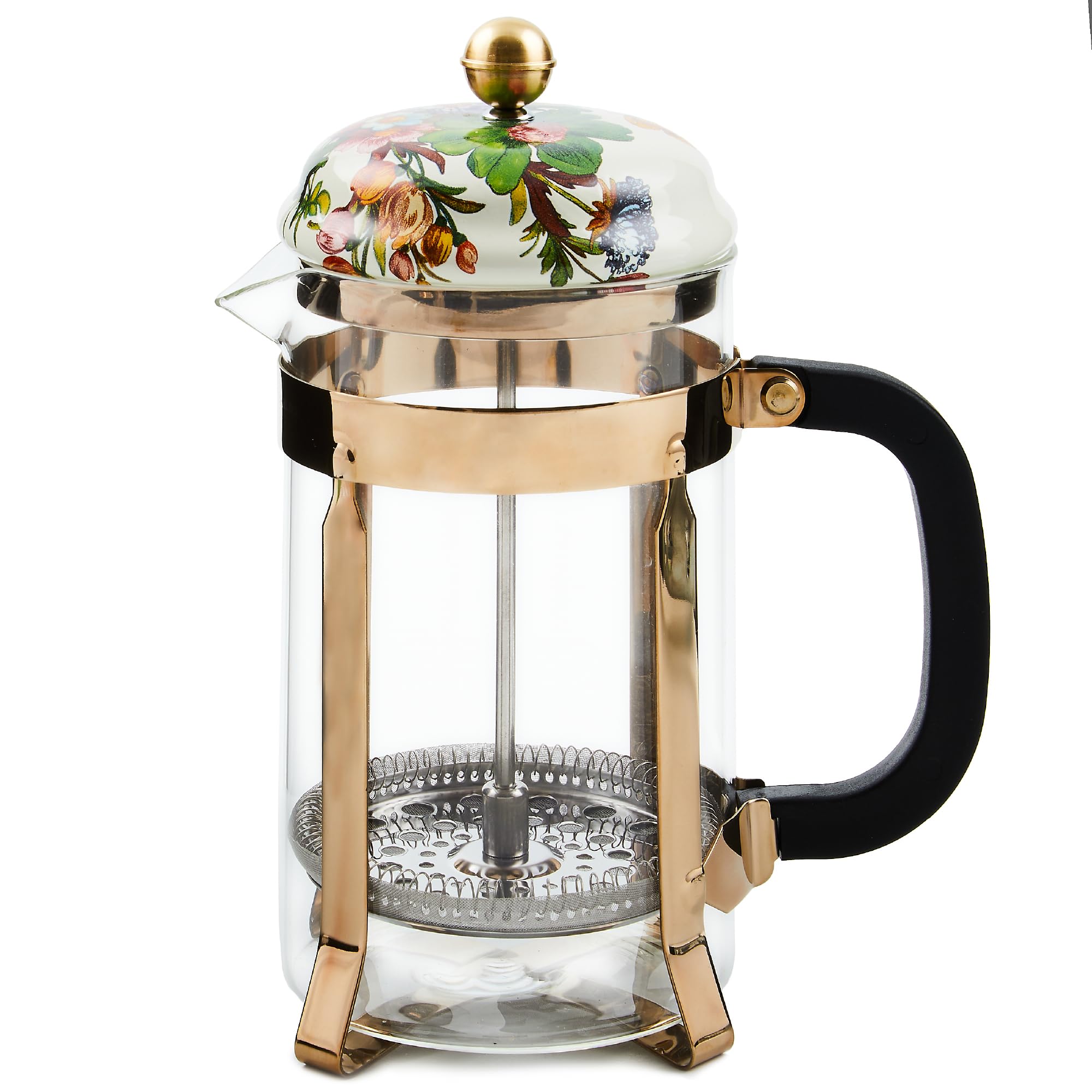 MACKENZIE-CHILDS Coffee French Press, Glass French-Press Coffee Maker, (32)-Ounce Capacity