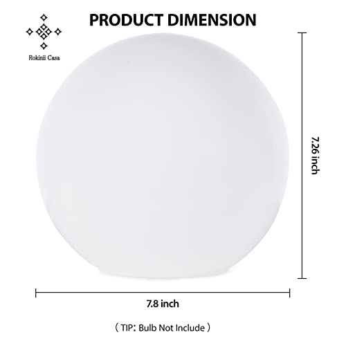 Rokinii Casa 7.8 Inch Ball Table Lamp with Glass Shade, Ball Light Bookshelf Lamp for Bedroom, Dorm, Office and Bedroom Bookshelf Reading Decoration, Without Bulb