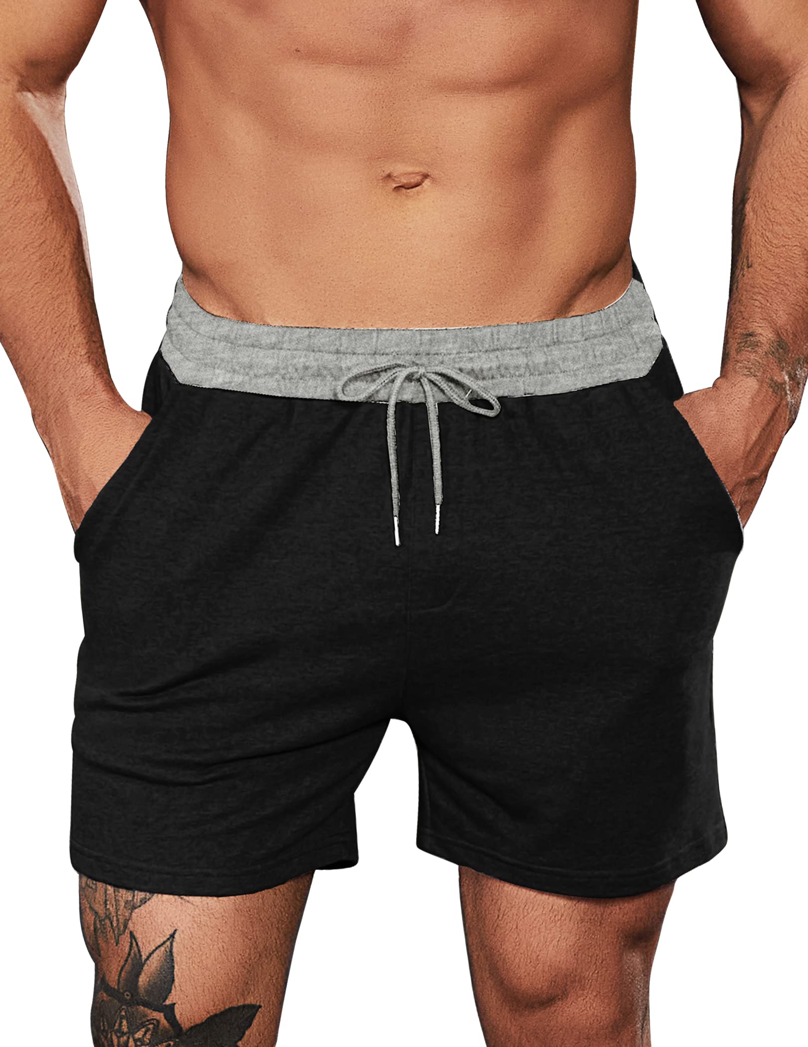 COOFANDY Shorts for Men Running Shorts Gym Athletic Workout Shorts for Men with Pockets Black