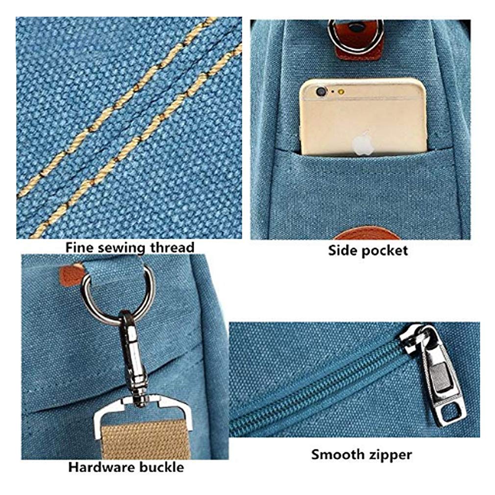 coofig Womens Canvas Handbags Bulk Hobo Tote Bags Vintage Retro Casual Shoulder Bags (blue)