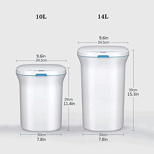 LXXSH Creative Electric Trash Can Household Induction Trash Can with Lid Smart Touchless Kitchen Toilet Trash Can (Size : 14l)