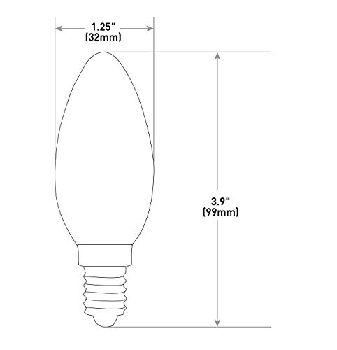Cree Lighting B11 Clear Glass Filament Candelabra 60W Equivalent LED Bulb, 500 lumens, Dimmable, Soft White 2700K, 25,000 Hour Rated Life, 90+ CRI, Good for Enclosed | 2-Pack