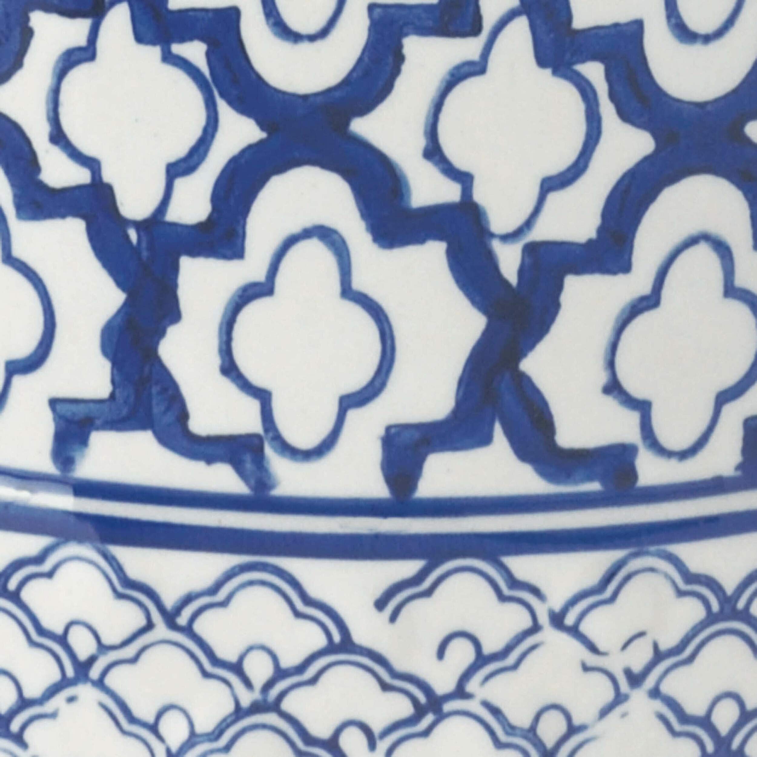 Koehler 10017922 Accent Plus Blue and White Ceramic Decorative Stool