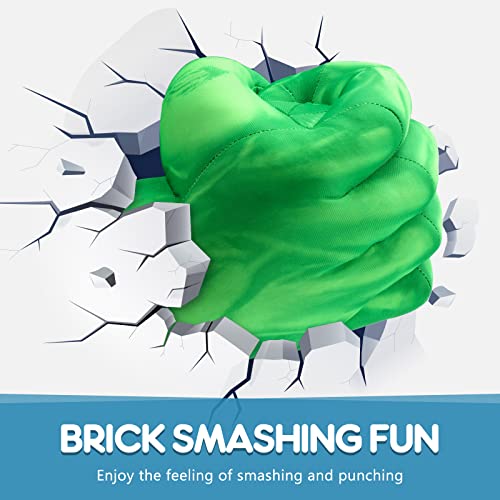 neexan Kids Superhero Costume Smash Hands, 1 Pair Soft Plush Incredible Boxing Gloves Boys, Girls, Toddler (Light Green)