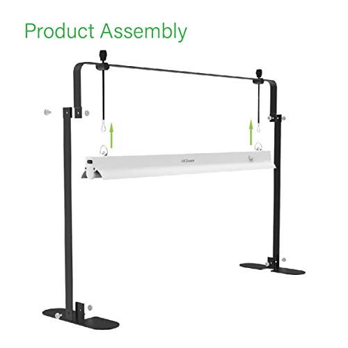 iGrowtek 2ft Grow Light for Seed Starting,LED Grow Lamp for Indoor Plants,Seedling Grow Light with Stand,Seed Starter Light Kit with Natural White Spectrum,Height Adjustable,Iron Frame,ON-Off Switch