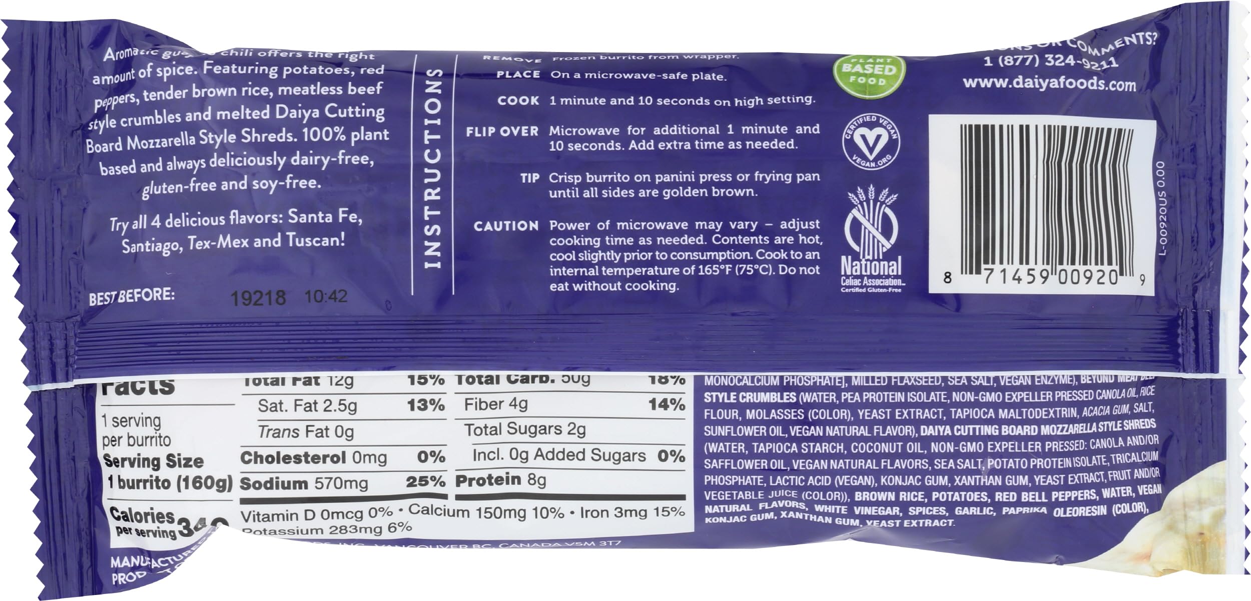 DAIYA Burrito Santa Fe, 5.6 Oz