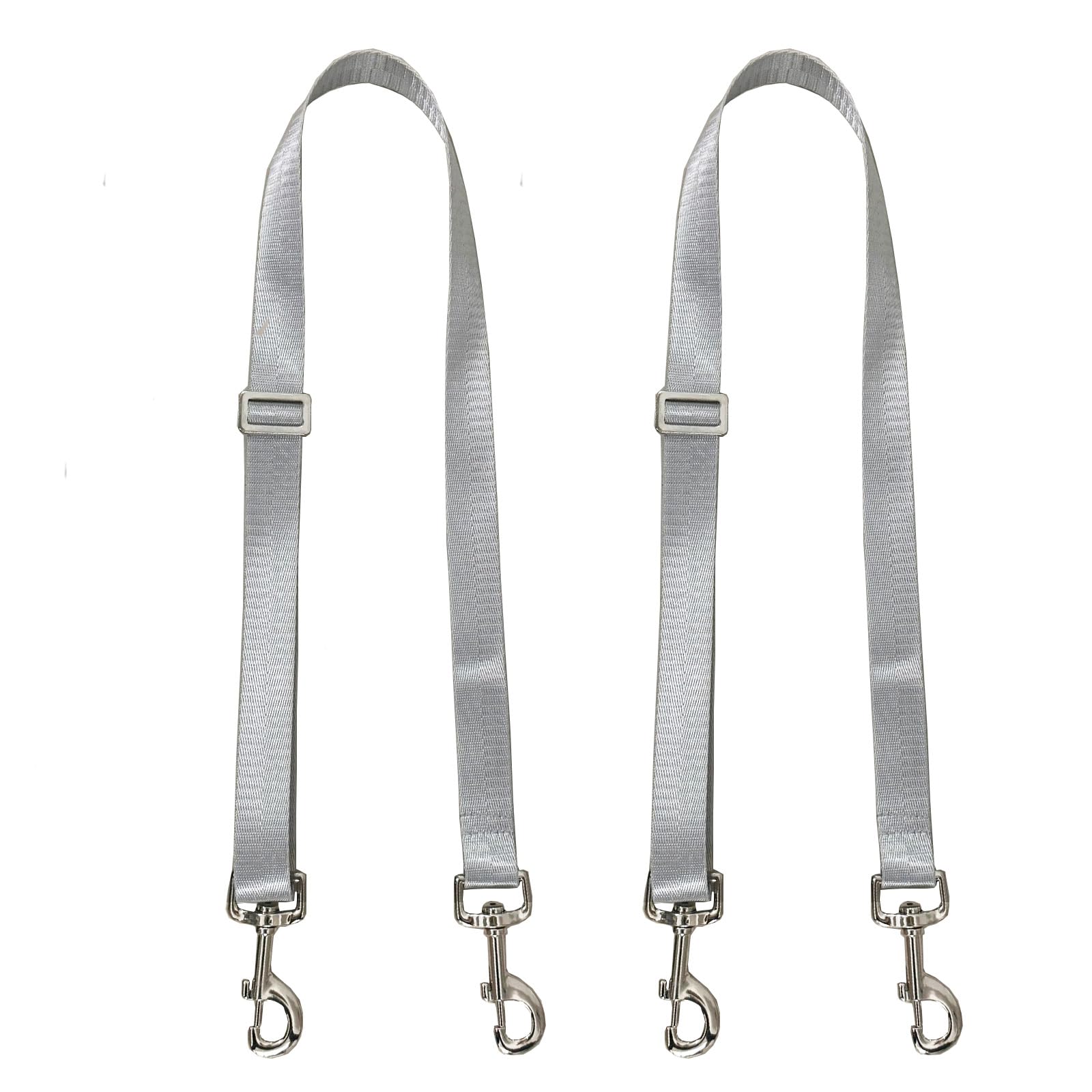 Horse Blanket Sheet Leg Straps, Adjustable Horse Leg Replacement Straps,with Metal Double Swivel Snaps, Adjustable Length from 24 to 42 Inch (Two Side Snaps),Silver 2 PCS