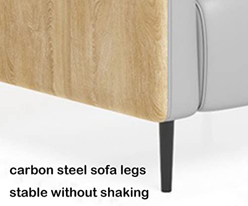 Sofa Couch Faux Leather Living Room Sofa with Throw Pillows Breathable Fabric Sofa Couch Carbon Steel Support Legs High Density High Rebound Sponge Cushions for Living Room Office