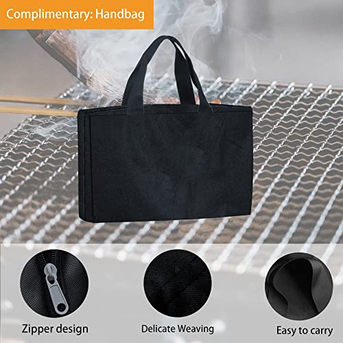 LYBOSH portable charcoal grill, 17.5" - With Handbag, multifunctional folding grill for travel, outdoor cooking and grilling, camping grill