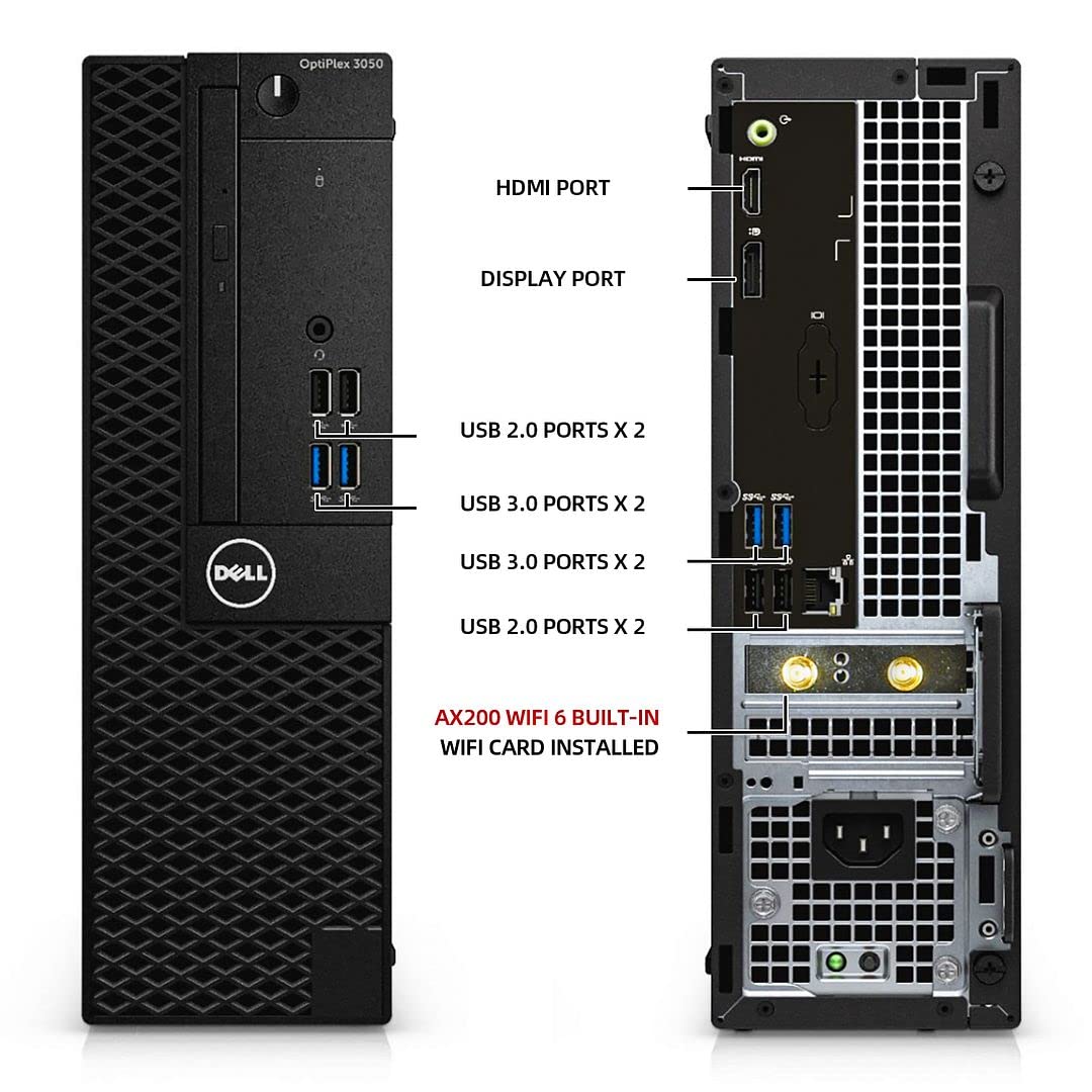 Dell OptiPlex 3050 Desktop Computers with 24" Monitor PC Bundle,Intel Core i5-7500 3.4GHz,16GB Ram New 512GB M.2 NVMe SSD, AX200 Built-in WiFi 6,Refurbished Desktop,HDMI,Windows 10 Pro (Renewed)