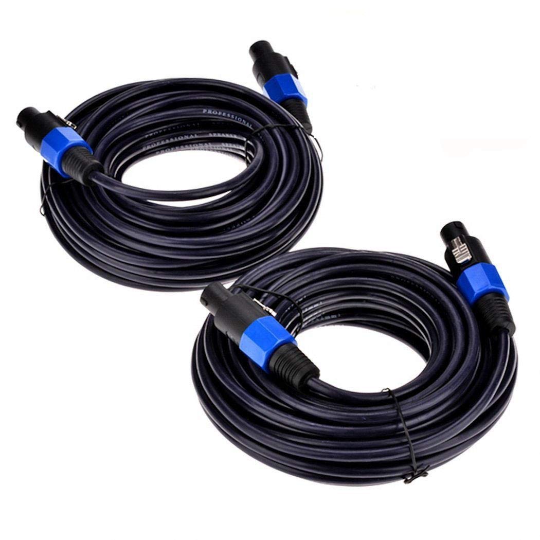 Yuyaokk 2Pack 100 ft Male Speakon to Speakon Cables, Professional 12 Guage AWG Audio Cord DJ Speaker Cable Wire with Twist Lock - 2 Conductor.