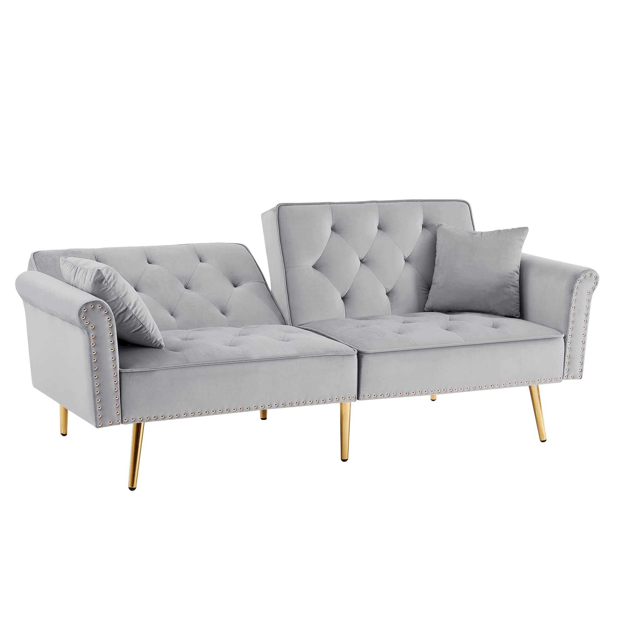 SOFTSEA Sofa Bed Sleeper Couches and Sofas - 74'' Couch Recliner Convertible Sofa Modern Adjustable Futon Couches Sofas Bed for Living Room Fold Up and Down Recliner Couch (Light Grey)