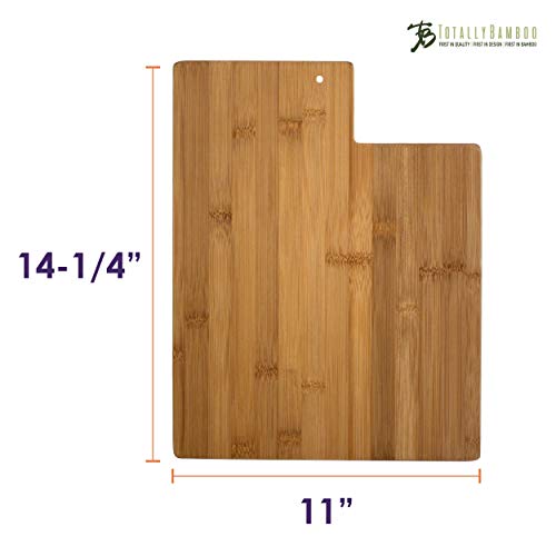 Totally Bamboo Utah State Shaped Serving & Cutting Board, Natural Bamboo