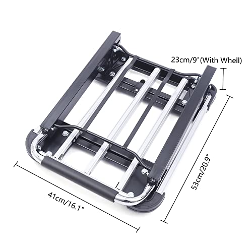 Foldable Platform Cart, 330 lbs Luggage Cart Folding Moving Dolly Luggage Trolley Push Hand Truck Telescopic Adjustment Trolley Rubber Wheel