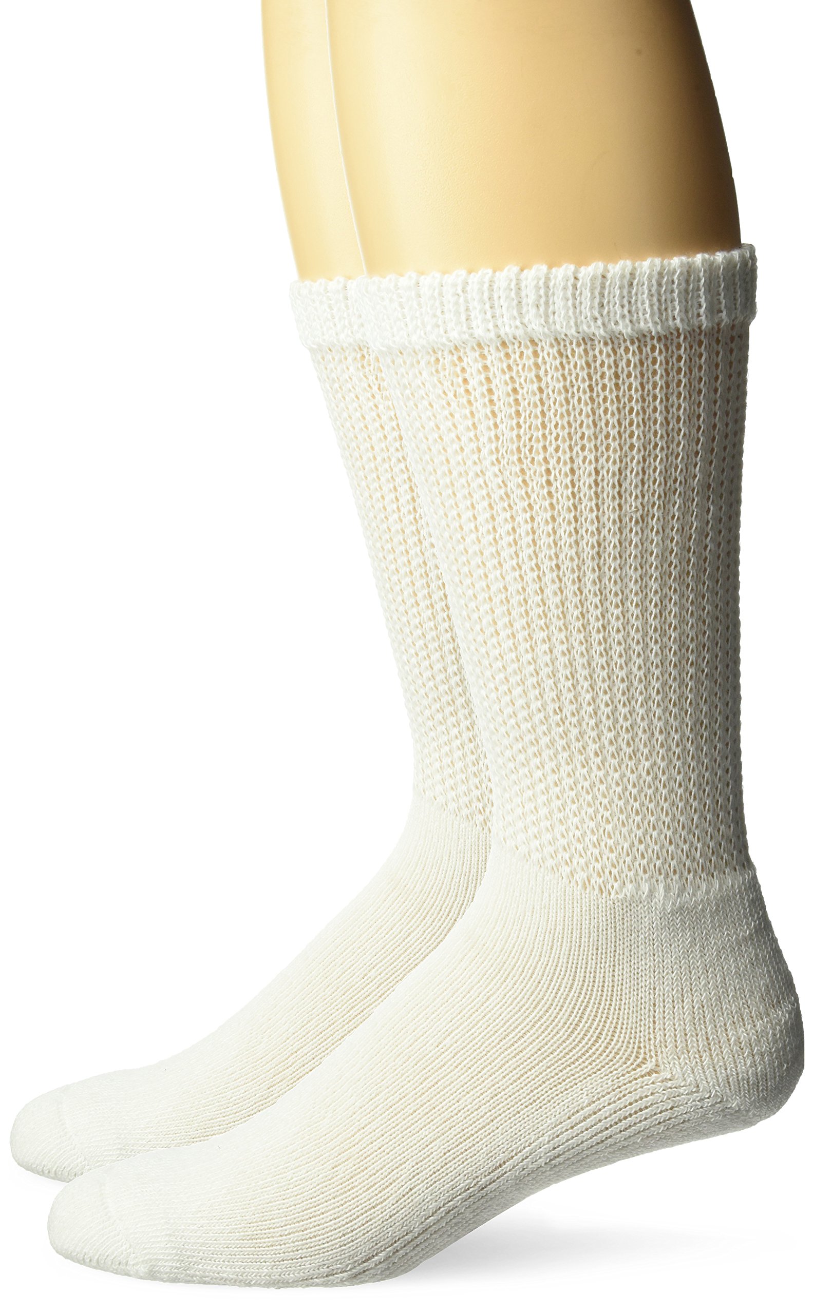 Dr. Scholl's Plus-size 2 Pack Diabetes & Circulatory Crew Socks With Grippers Sockshosiery, white, women's shoe size 14 & over,men's shoe size 12.5 & over (Xlarge)