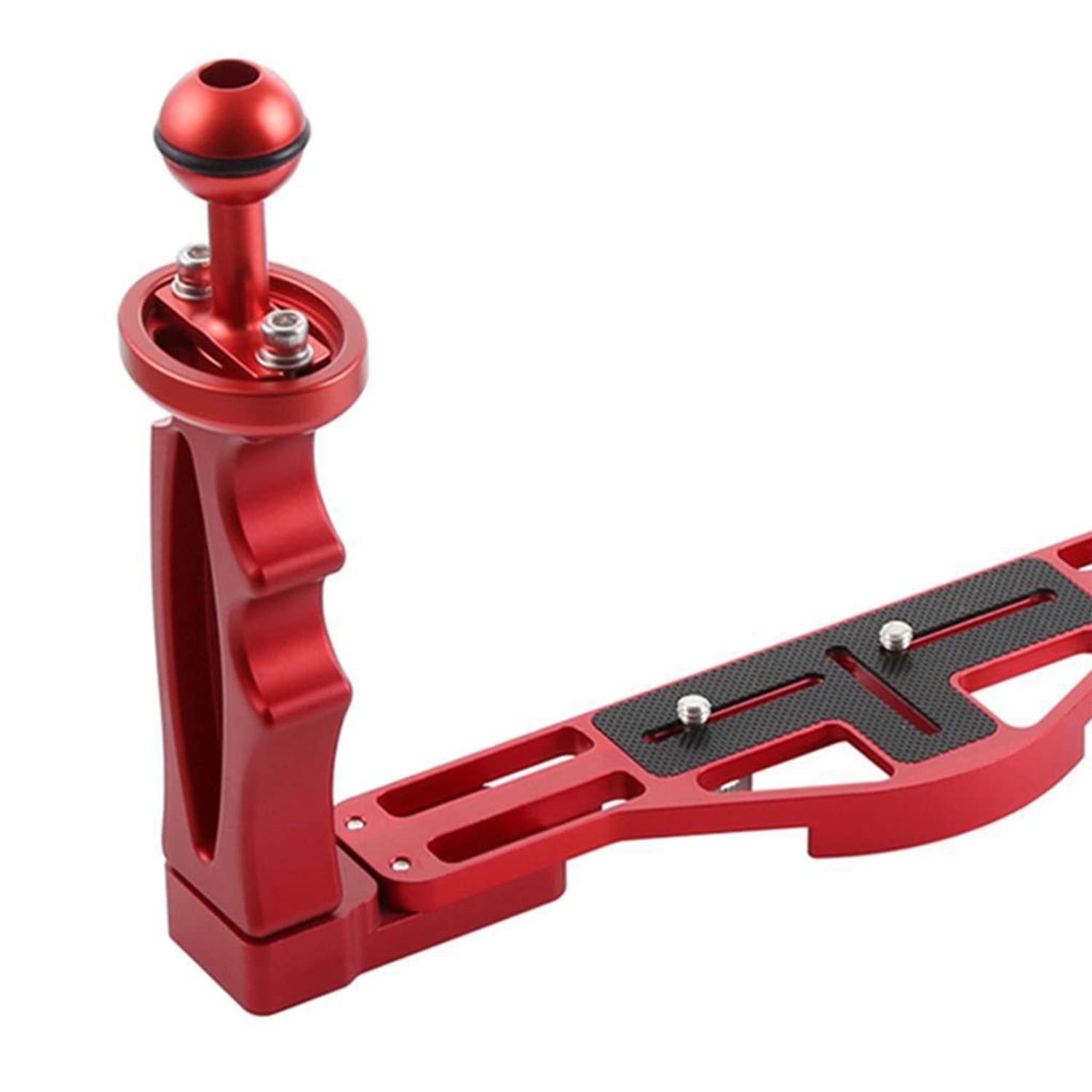 Dual Handle Underwater Camera Tray Extendable Aluminum Underwater Handle Tray Bracket with 2 Ball Handle, Video Light Stabilizer Tray for Camera Housing, Handle Grip Tray for Gopro Action Camera