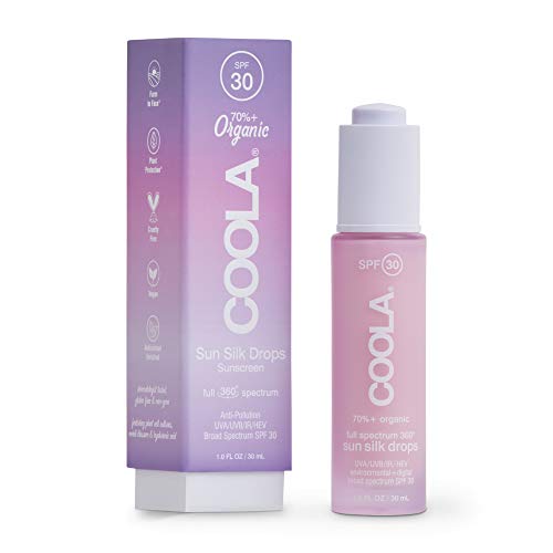 COOLA Organic Sun Silk Drops and Face Moisturizer with SPF 30, Dermatologist Tested Sunscreen against Blue Light, Vegan and Gluten Free, 1 Fl Oz (Pack of 1)