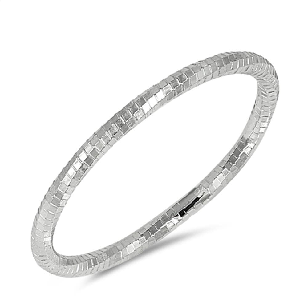 Diamond-Cut Stackable Spiral Twist Ring New .925 Sterling Silver Band Size 9