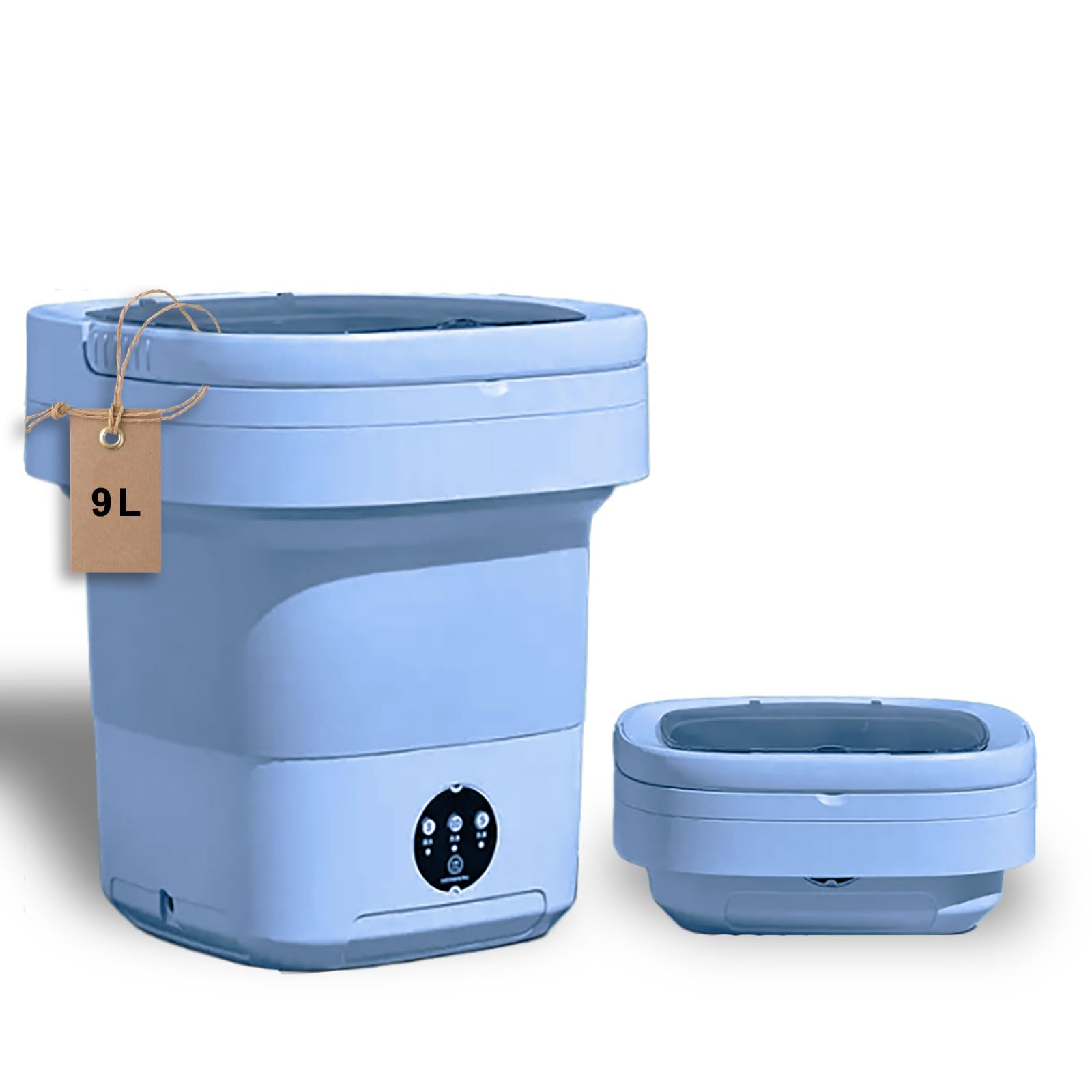 Portable Washing Machine,9L Large Capacity Small Washing Machine,Foldable Washing Machine Washing Small Pieces of Clothing, Baby Clothes,Underwear,Socks…