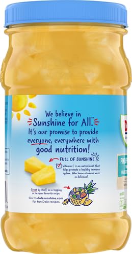 Dole Pineapple Chunks in 100% Fruit Juice, 23.5 Oz Jar