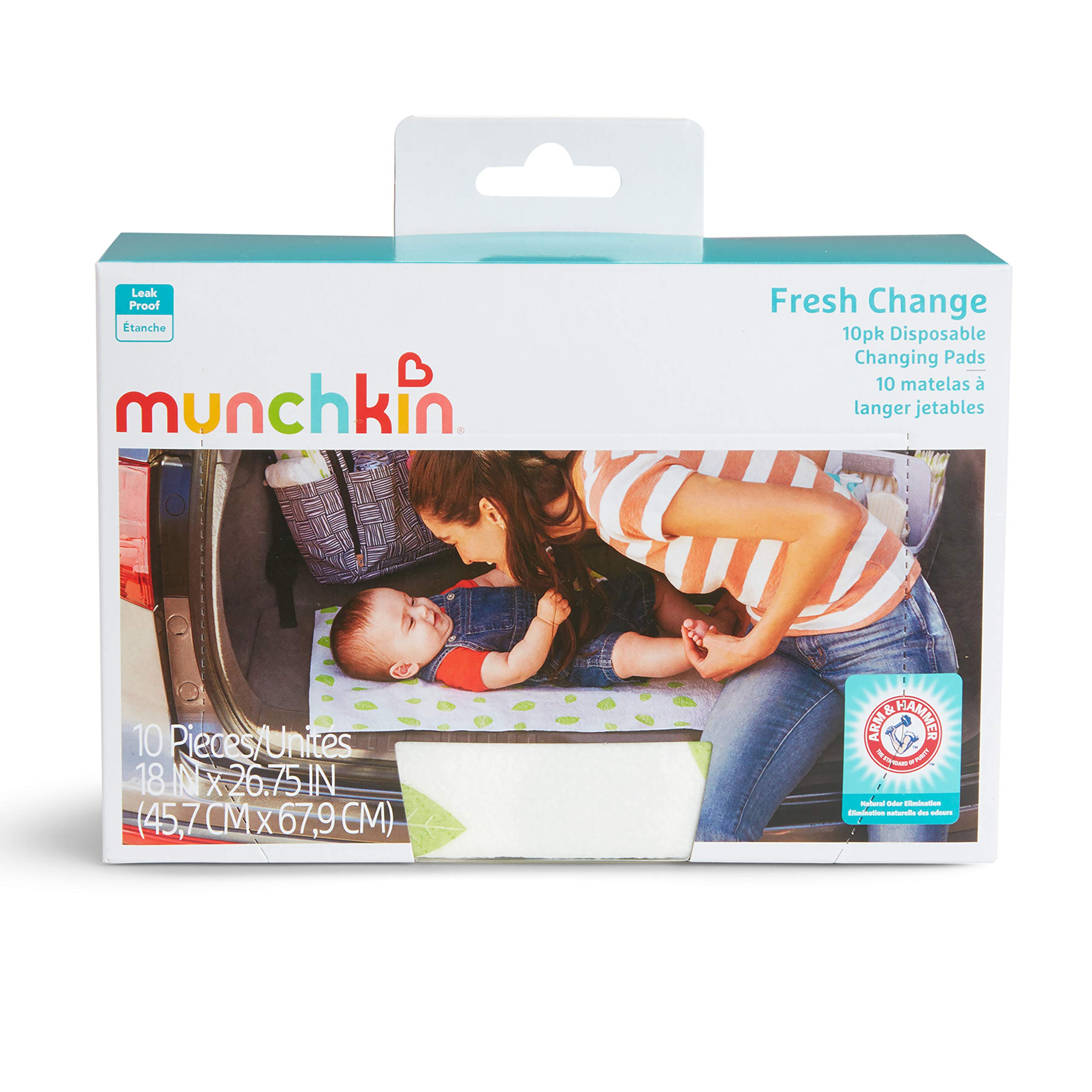 Munchkin® Toss™ Portable Disposable Diaper Pail, 5 Pack and Arm & Hammer Disposable Changing Pads, 10 Pack