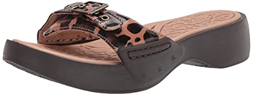 Dr. Scholl's Shoes Women's Rock On Slide Sandal, Brown Leopard, 8