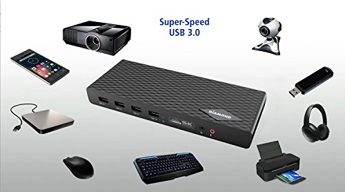Diamond Multimedia (DS6950) Ultra Dock 5K/4K USB Type-C, Type-A Docking Station and Compatible with Thunderbolt 3 Laptops/Desktop PC’s