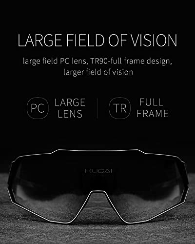 CoolChange Polarized Cycling Sunglasses Full Screen TR90 Unbreakable Lightweight Sports Glasses for Men Women