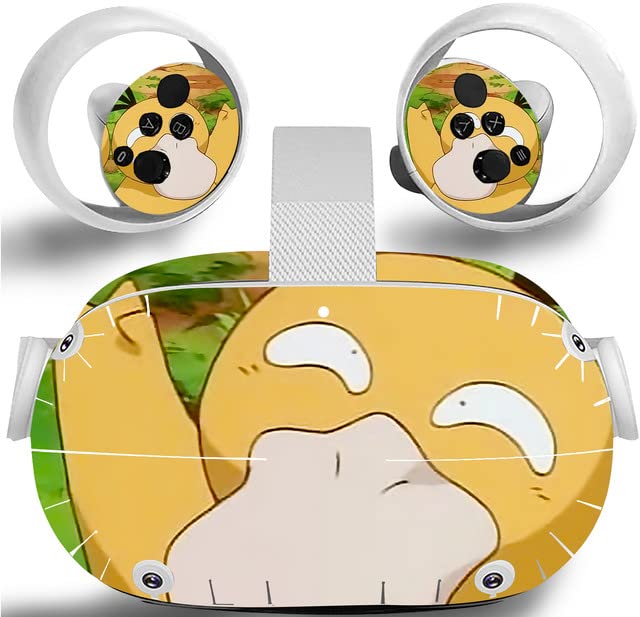 Duck Cute Oculus Quest 2 VR Headset and Controller Sticker, Vinyl Decal Skin for VR Headset and Controller, Virtual Reality Protective Accessories