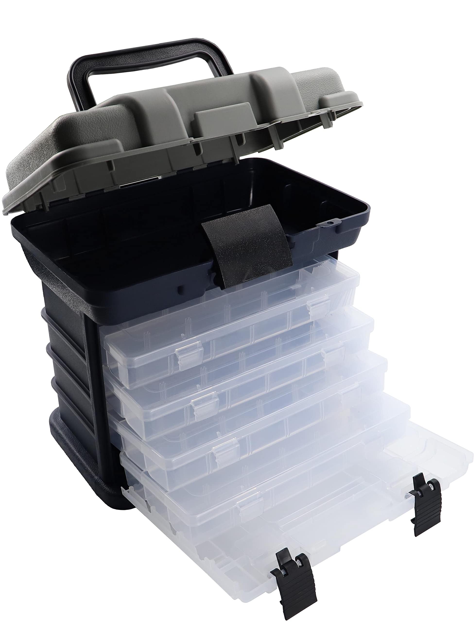 Ducurt Tackle Box Fishing Box Organizer Large Tackle box Organizers and Storage 4 Layers Tacklebox