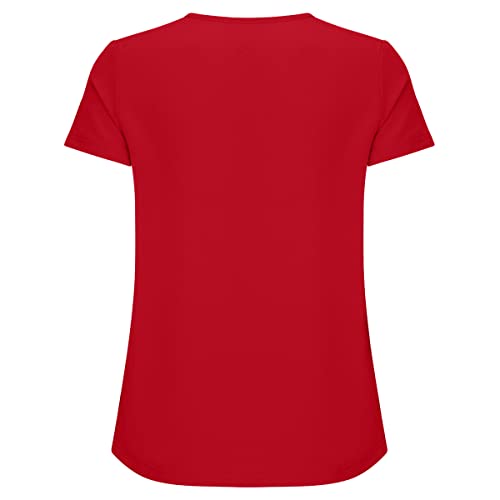 M&M SCRUBS Women's Breathable Cool Stretch Fabric Scrub Top and cargo Pant Set (Red, Large)