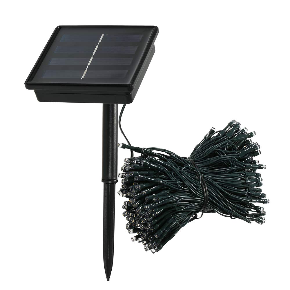 Decdeal Solar String Lights, 72ft 200 LED Rope Light 8 Modes Warm White Lights for Party Garden Home Festival Decoration