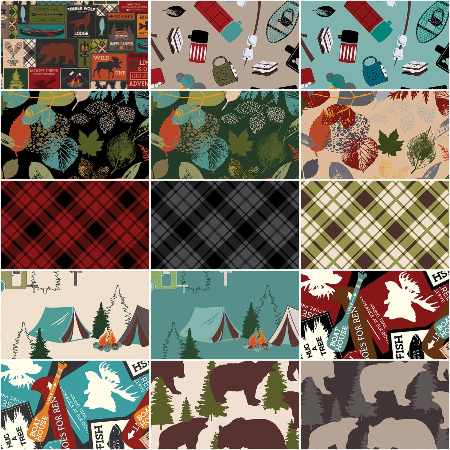 Kanvas Studio Great Outdoors Comfort Flannel 10X10 Pack 42 10-inch Squares Layer Cake Benartex